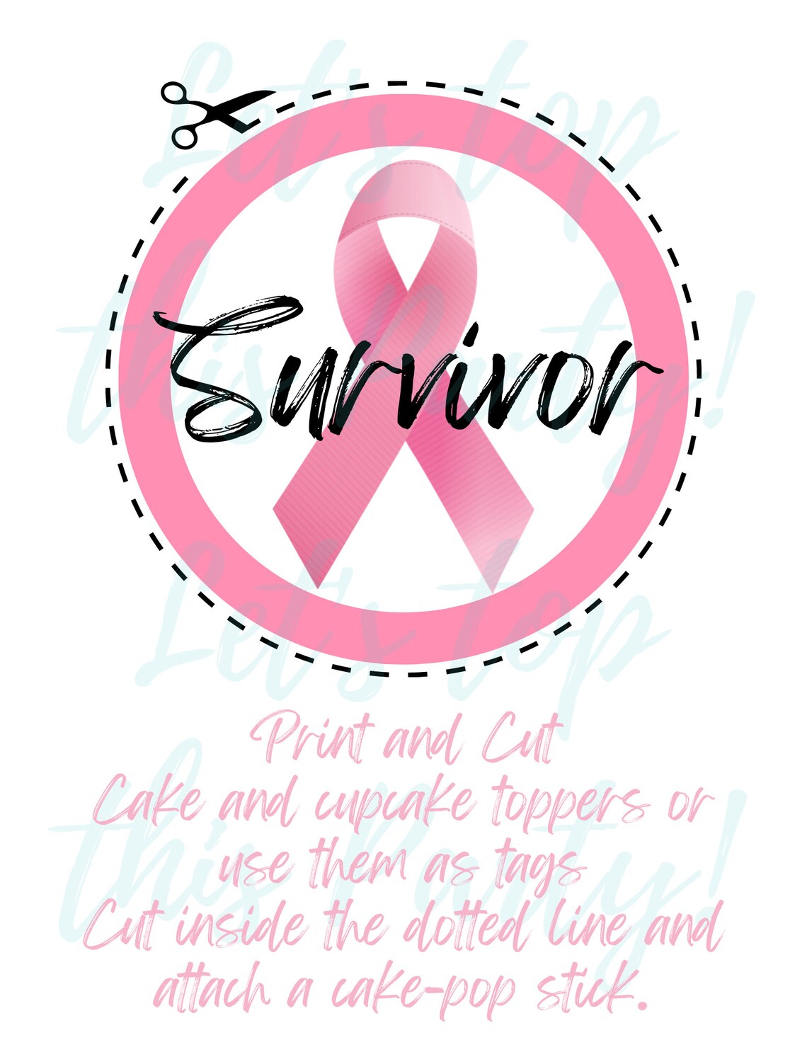Printable Cancer Survivor Cake Topper Survivor Cupcake - Etsy