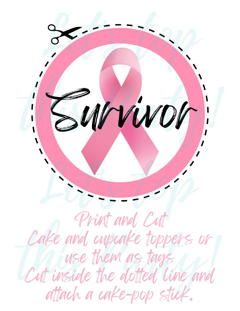 Printable Cancer Survivor Cake Topper Survivor Cupcake - Etsy