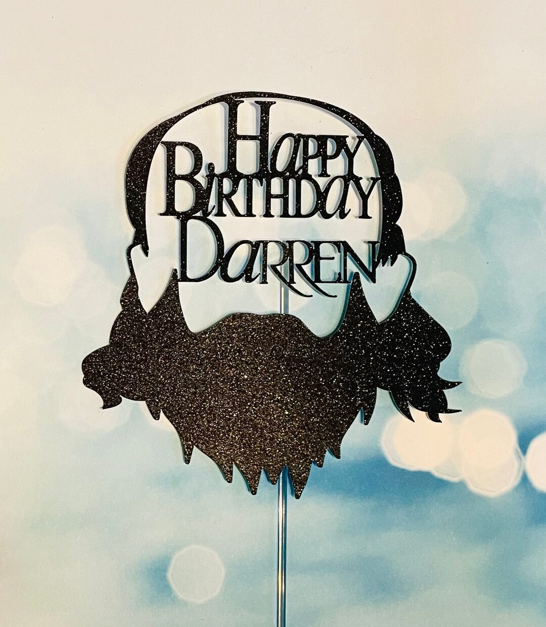 Bearded Man Birthday Cake Topper, Happy Birthday, Birthday Cake Topper ...