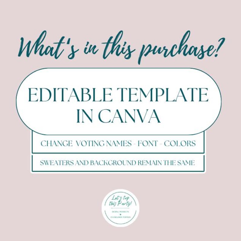 Editable Ugly Sweater Contest Kit - Christmas Party Voting Printable ...