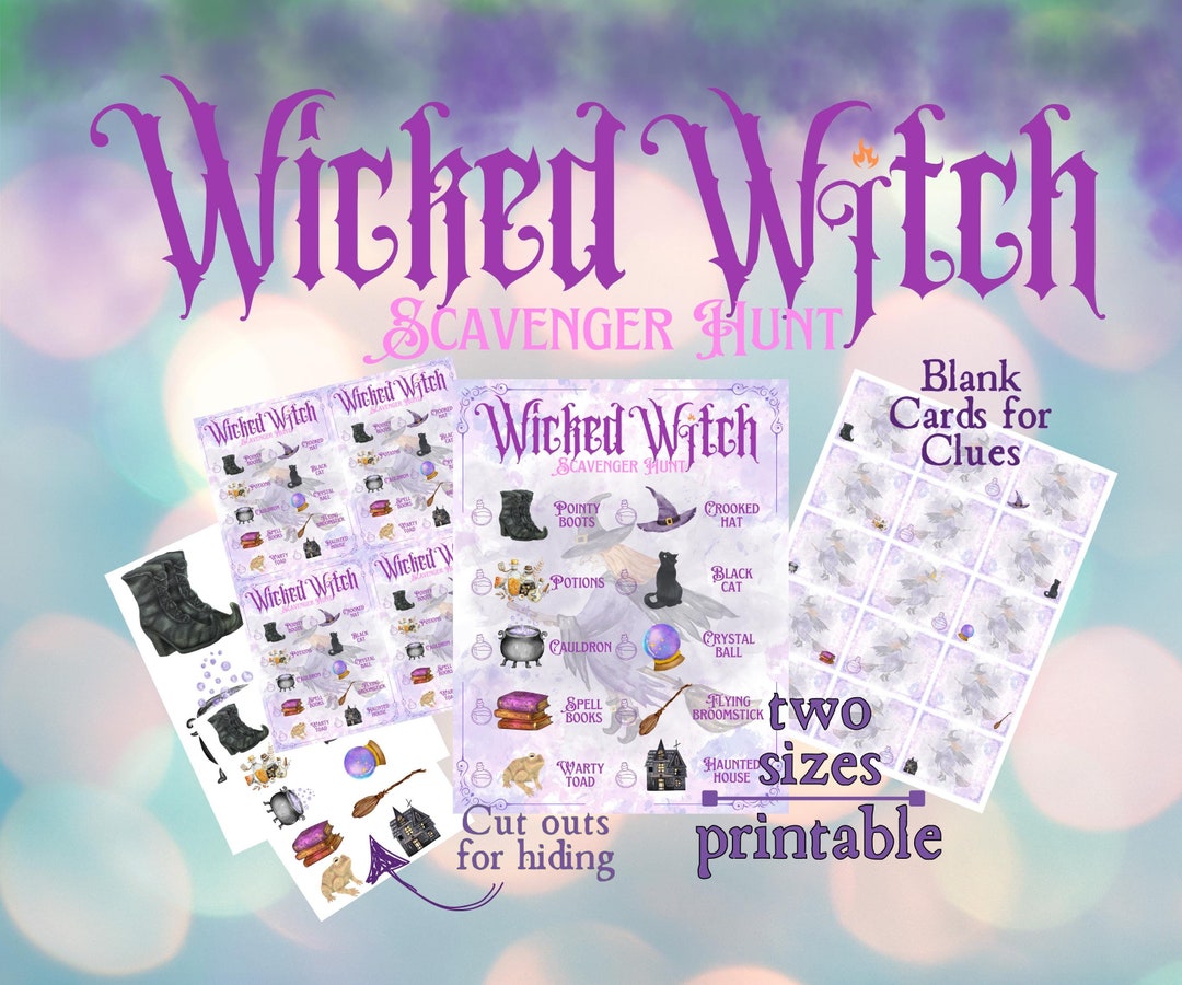 Wicked Witch Scavenger Hunt Printable Halloween Party Games and ...