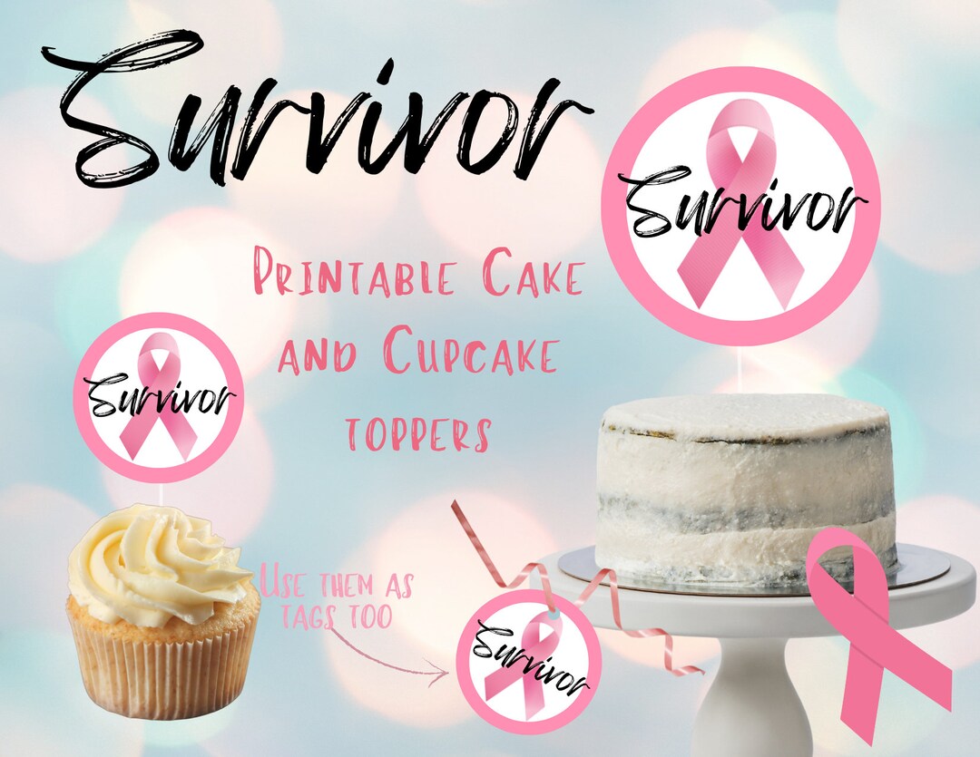 Printable Cancer Survivor Cake Topper: Pink Ribbon Party (PDF) - Etsy