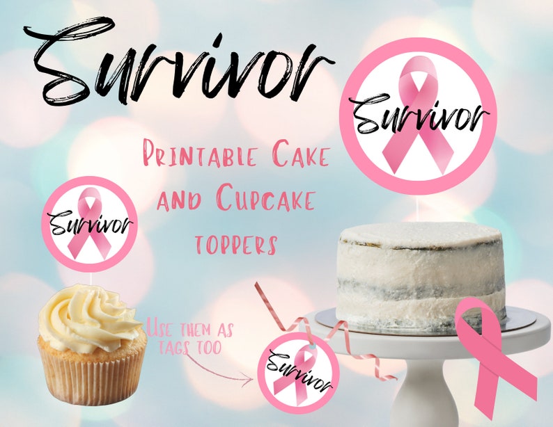 Printable Cancer Survivor Cake Topper Survivor Cupcake - Etsy