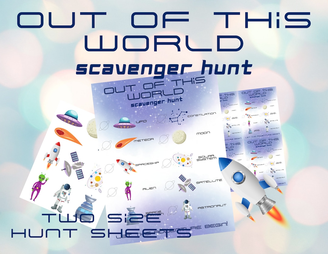 Out of This World Scavenger Hunt - Space Theme Party Game - Alien Theme ...