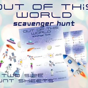 Out of This World Scavenger Hunt - Space Theme Party Game - Alien Theme ...