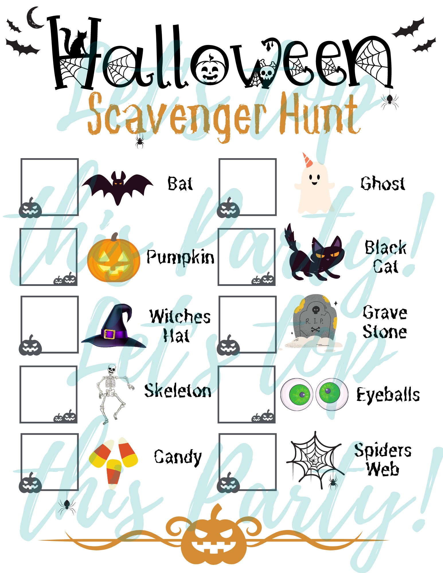 Halloween Scavenger Hunt Printable Scavenger Hunt Halloween - Etsy
