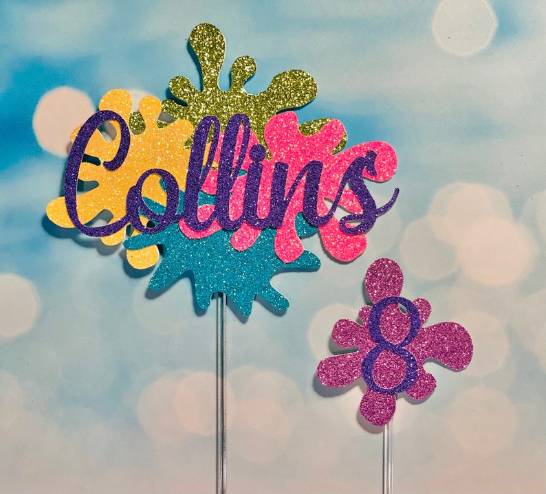Paint Splatter Cake Topper Painting Party Paint Party Art - Etsy