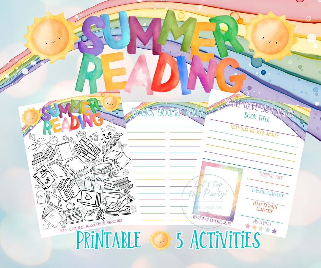 Summer Reading Tracker Bundle Book Review Kids Planner Reading Chart ...