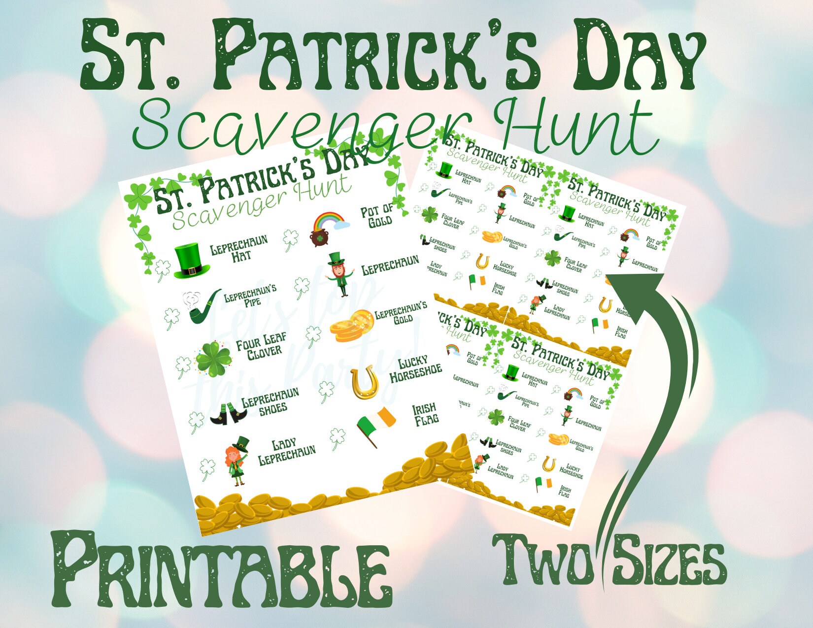 St Patrick's Day Scavenger Hunt - Printable St Patrick's Party Activity ...