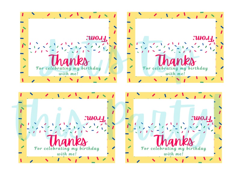 Thanks for Celebrating With Me Birthday Class Treat Topper - Etsy