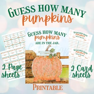 Guess How Many Pumpkins Game: Fall Party Activity (PDF Download - Etsy