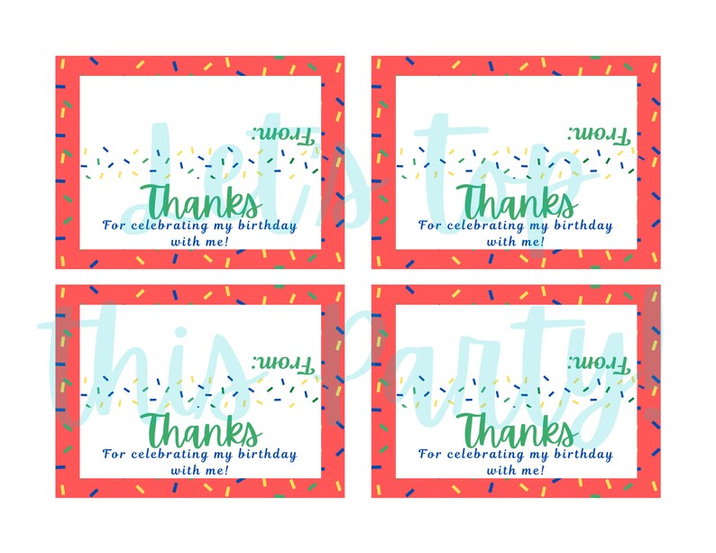 Thanks for Celebrating With Me, Birthday Class Treat Topper, Birthday ...