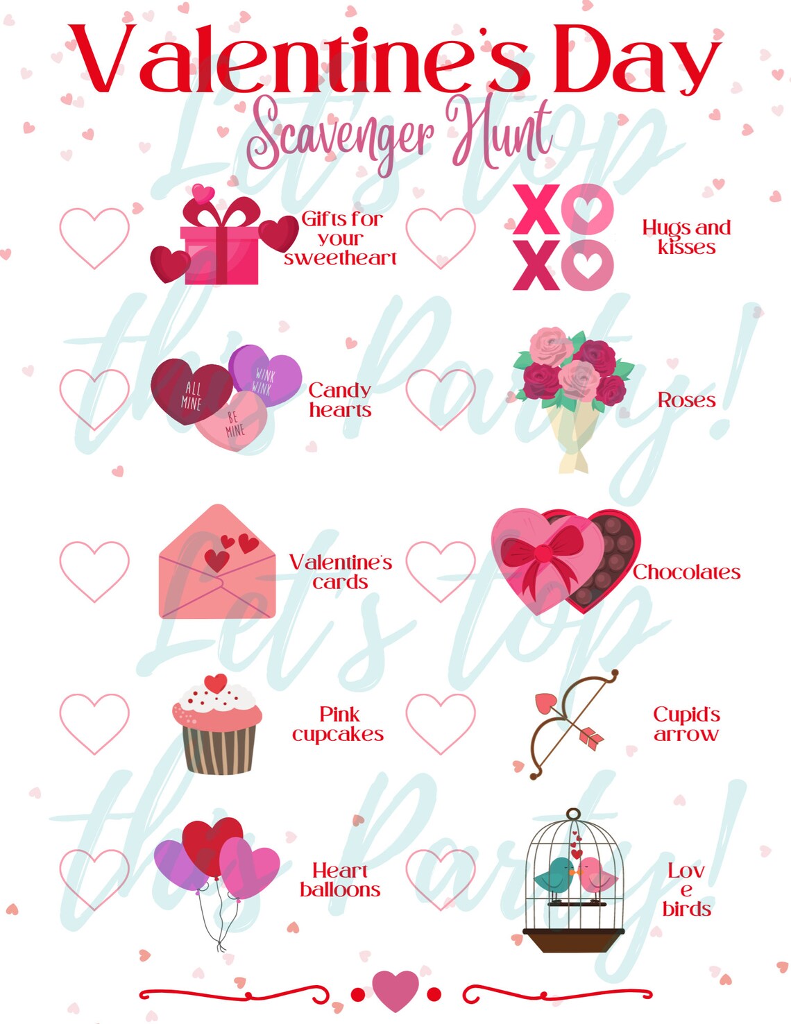 Valentine's Day Scavenger Hunt Printable Valentine's - Etsy