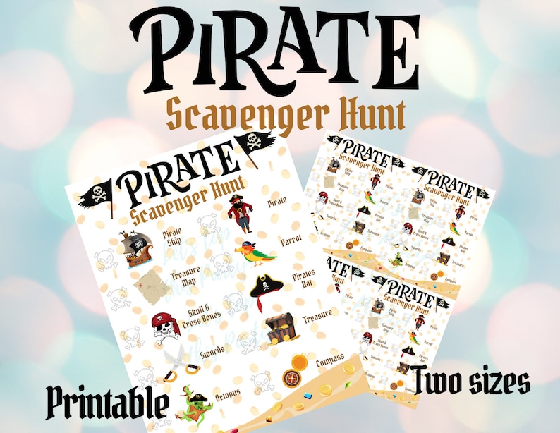 Pirate Scavenger Hunt Skull and Cross Bones Scavenger Hunt - Etsy
