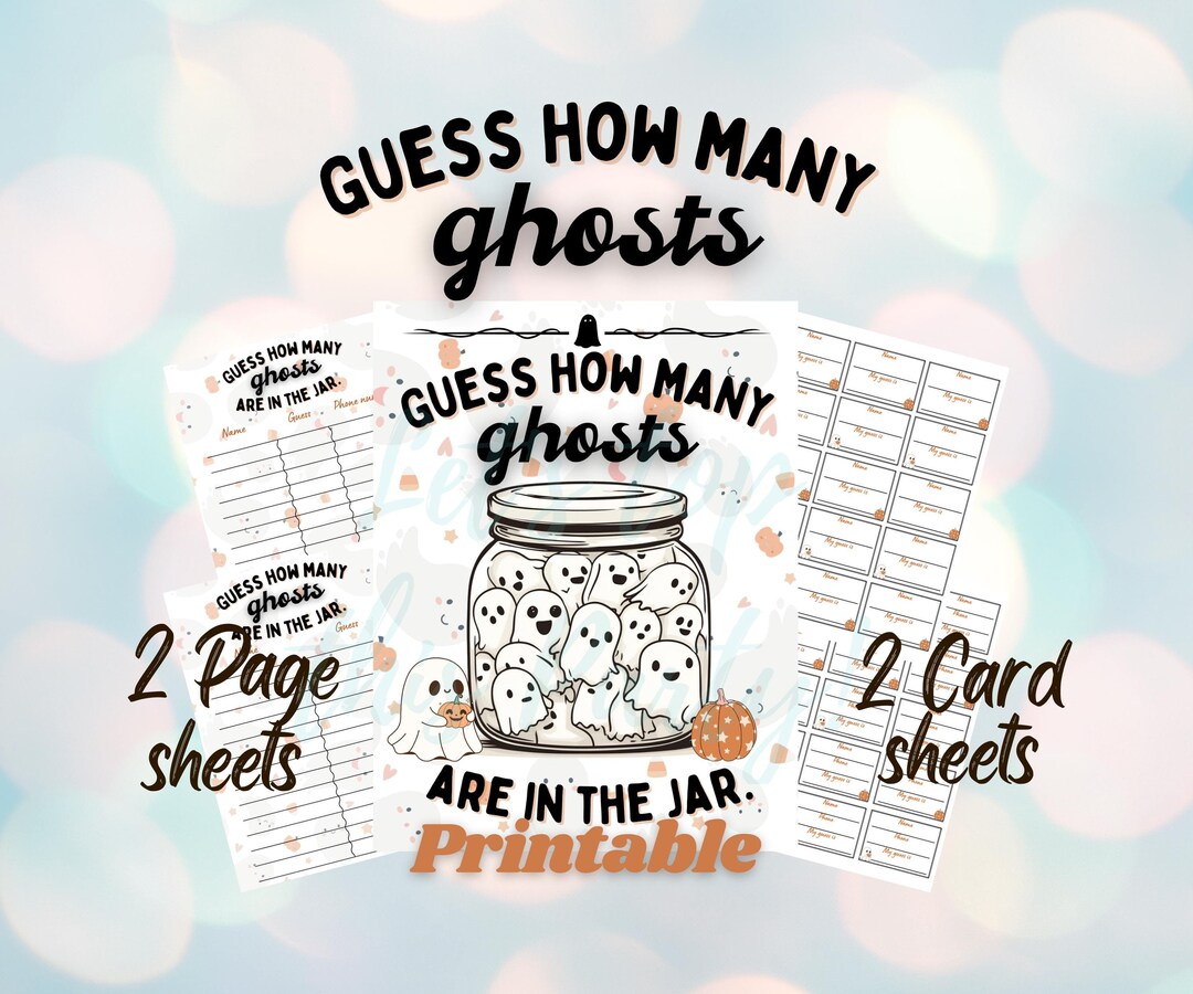 Guess How Many Ghosts Are in the Jar Halloween Candy Guessing Game ...
