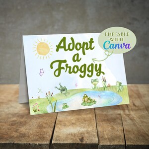 Adopt a Frog - Certificates and Signs - Editable Canva Template ...