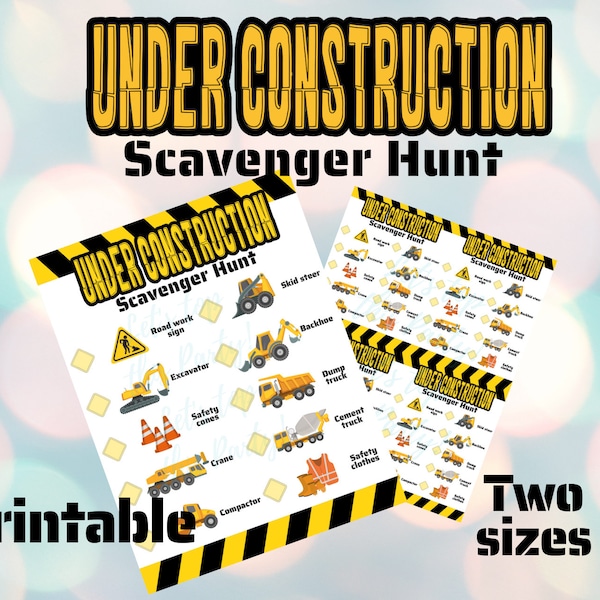 Construction Scavenger Hunt - Etsy