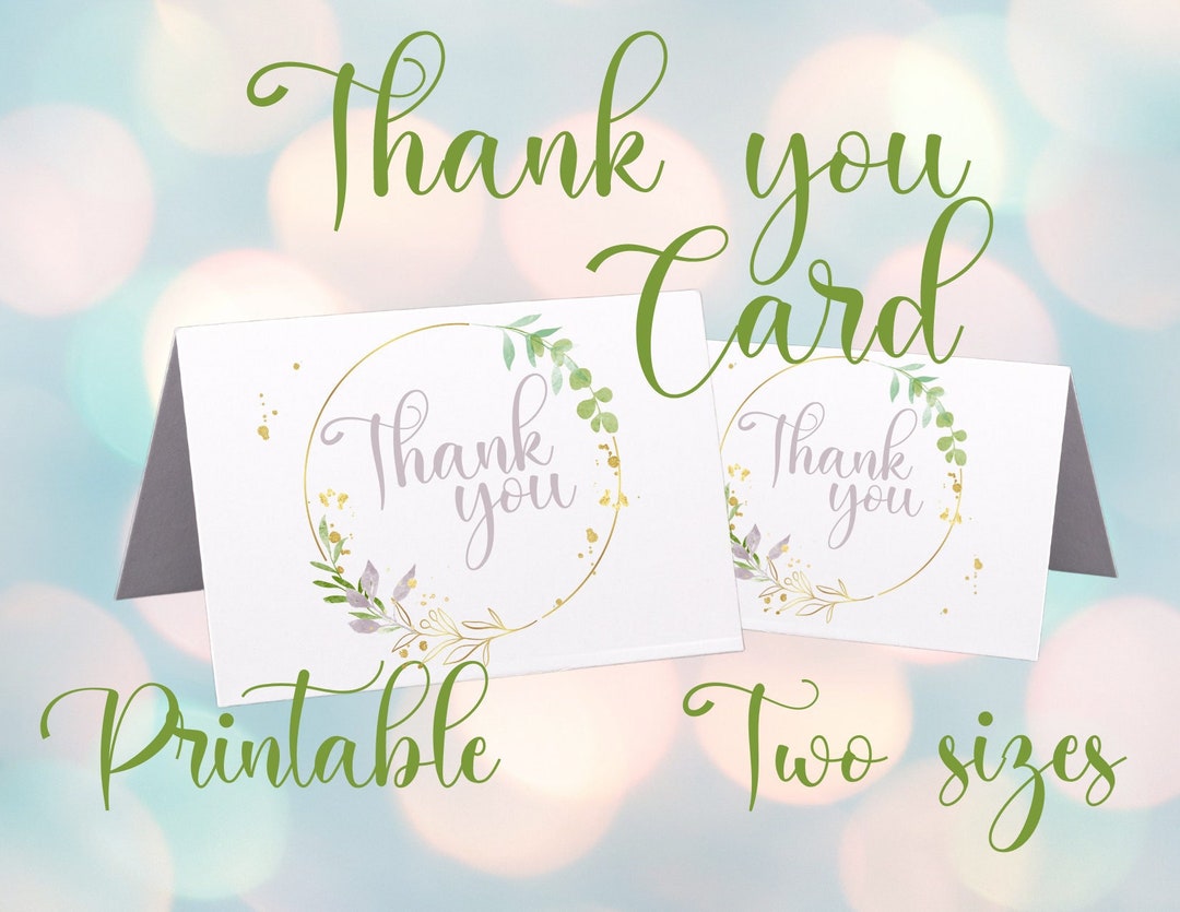 Thank You Card, 5x7 Printable Card, Printable Thank You Card, Printable ...