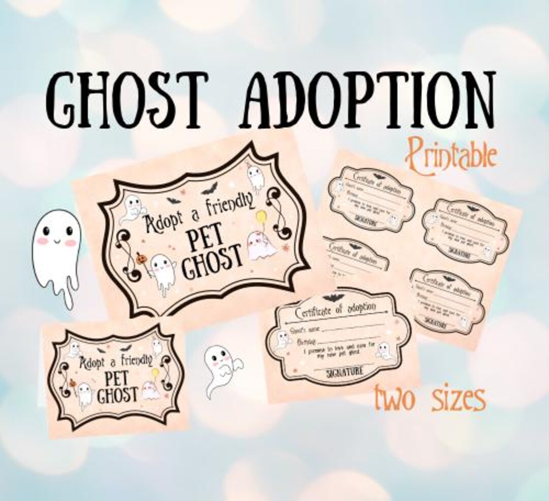 Adopt a Ghost Halloween Ghost Adoption Adopt a Pet Ghost Pet Ghost ...