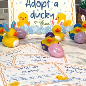 Adopt a Ducky - Duck Pet Adoption - Birthday Party Favor - Baby Shower ...