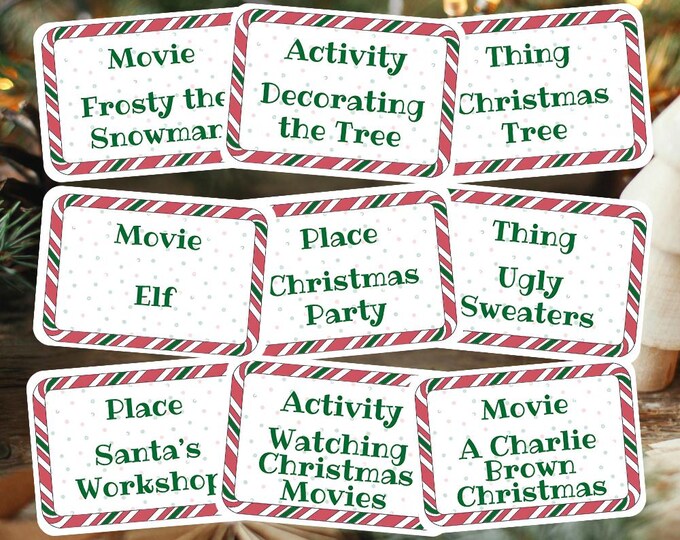 Christmas Charades, Printable Games, Christmas Pictionary, Fun ...