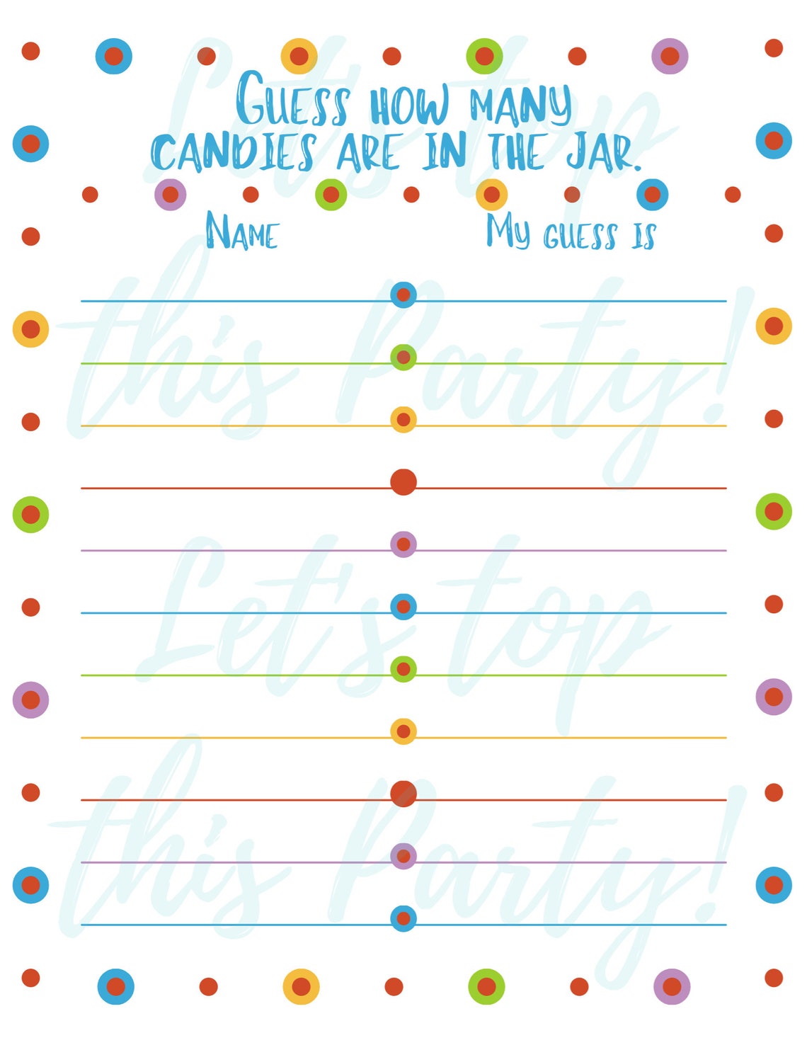 Guess How Many Candies Are in the Jar How Many Sweets Are in - Etsy