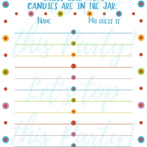 Guess How Many Candies Are in the Jar - Party Game Guessing Birthday ...