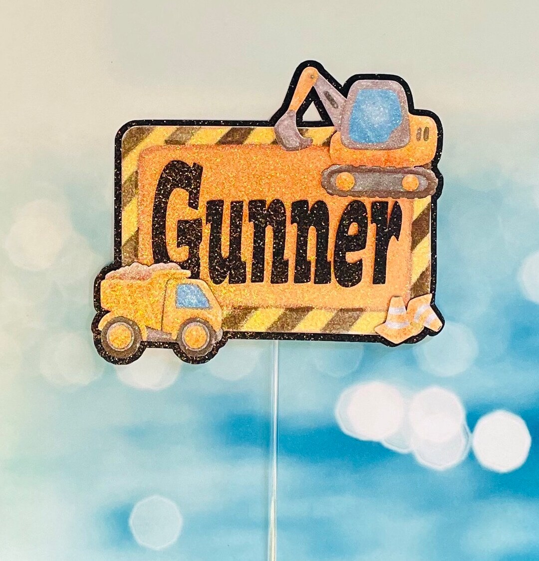 Construction Birthday Cake Topper Personalized Building Equipment Party ...