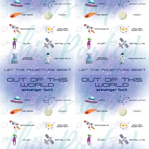 Out of This World Scavenger Hunt - Space Theme Party Game - Alien Theme ...