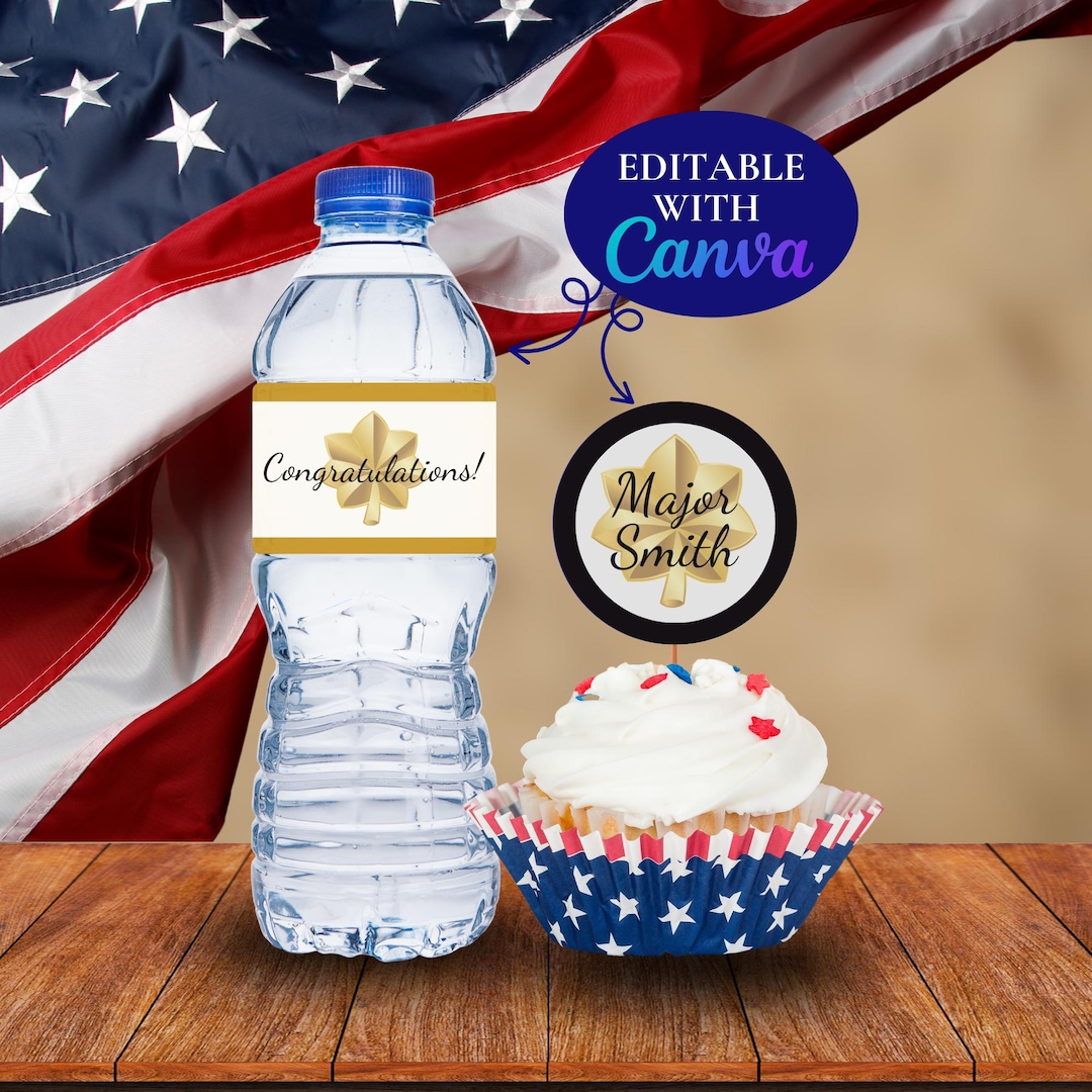 Major or LCDR Rank Cupcake Toppers - Water Bottle Labels - Printable ...