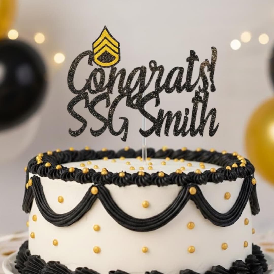 Custom Army Cake Topper - Congrats Army Rank Topper - Military ...