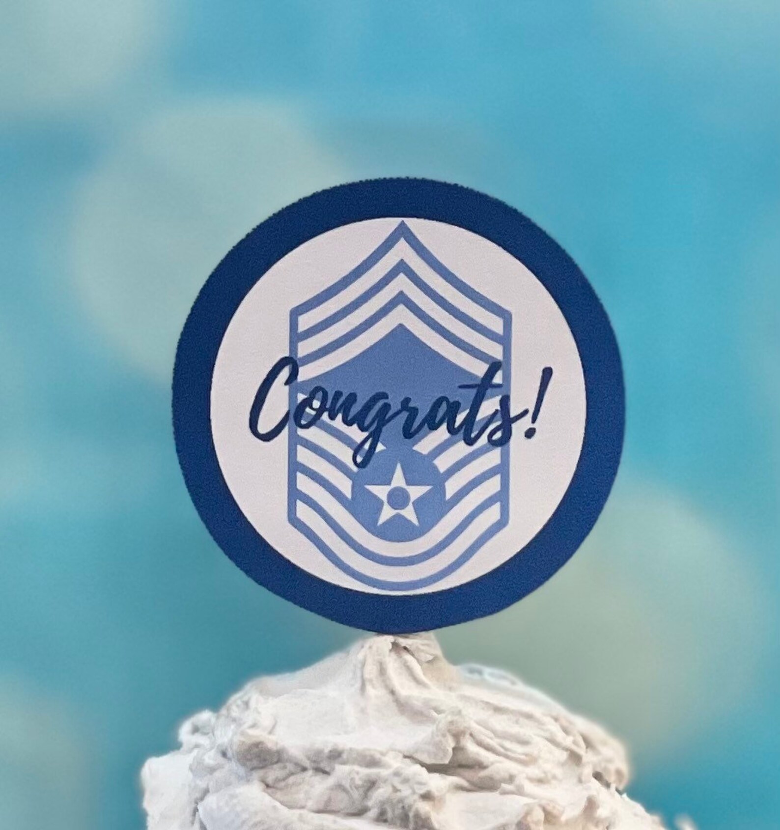Congrats! Cmsgt Rank Cupcake Toppers and Water Bottle Labels, Air Force ...