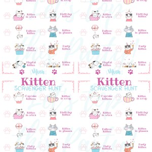 Kitten Scavenger Hunt, Printable Scavenger Hunt Kitten Printable Kitten ...