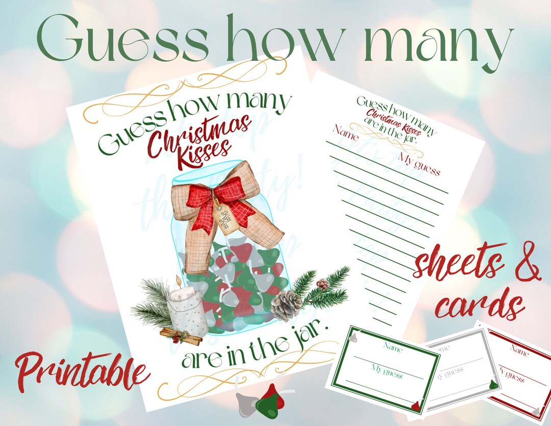 Guess How Many Christmas Kisses Are in the Jar Guess How Many Christmas ...