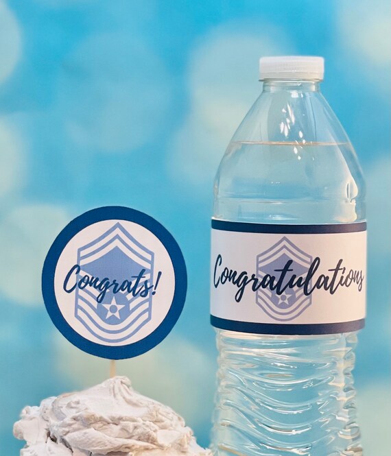 Congrats Smsgt Rank Cupcake Toppers and Water Bottle Labels - Etsy