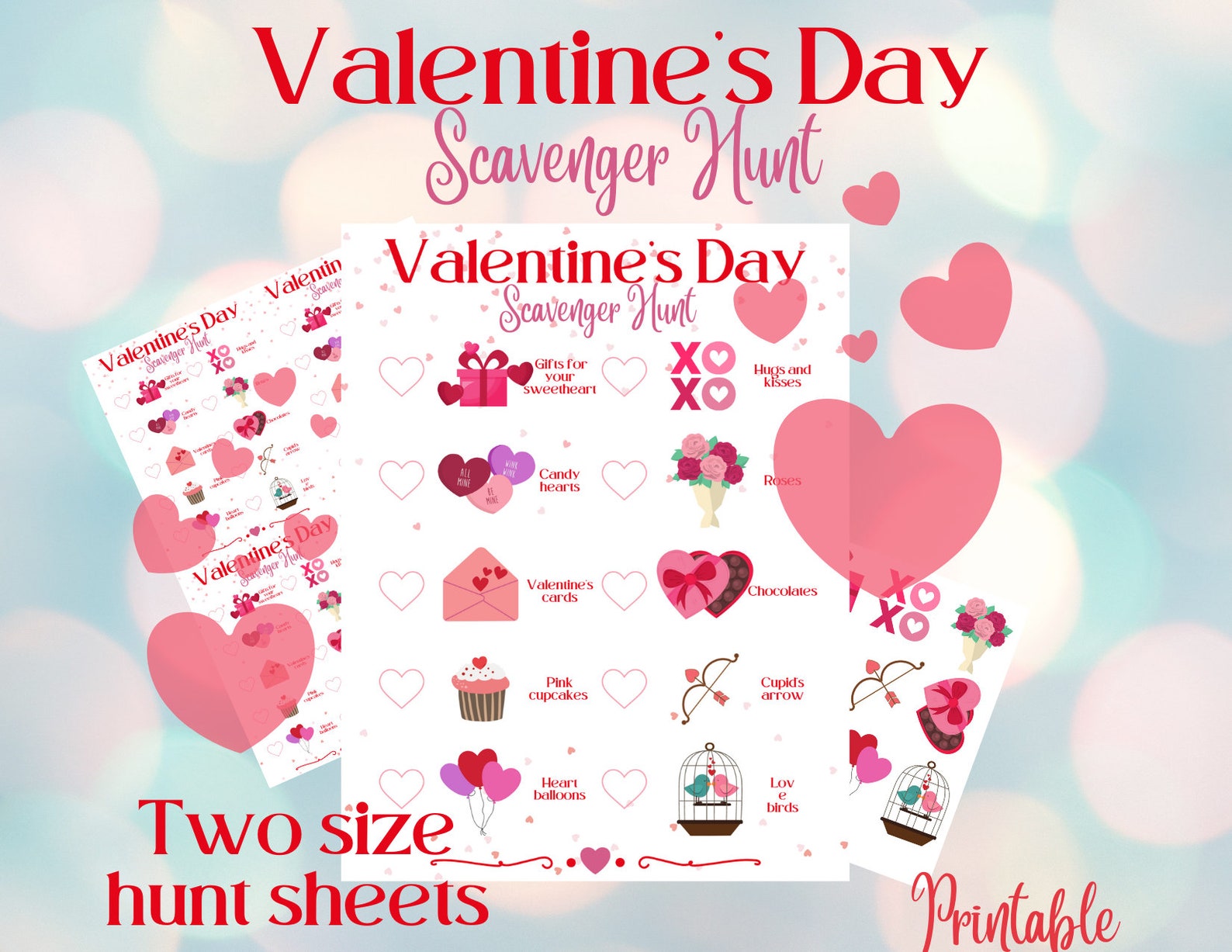 Valentine's Day Scavenger Hunt Printable Valentine's - Etsy