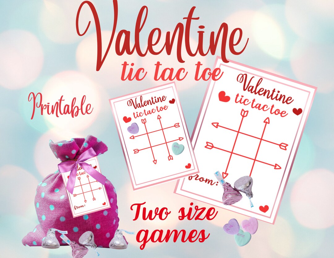 Valentine's Day Tic Tac Toe, Tic Tac Toe Valentine Day Cards, Valentine ...