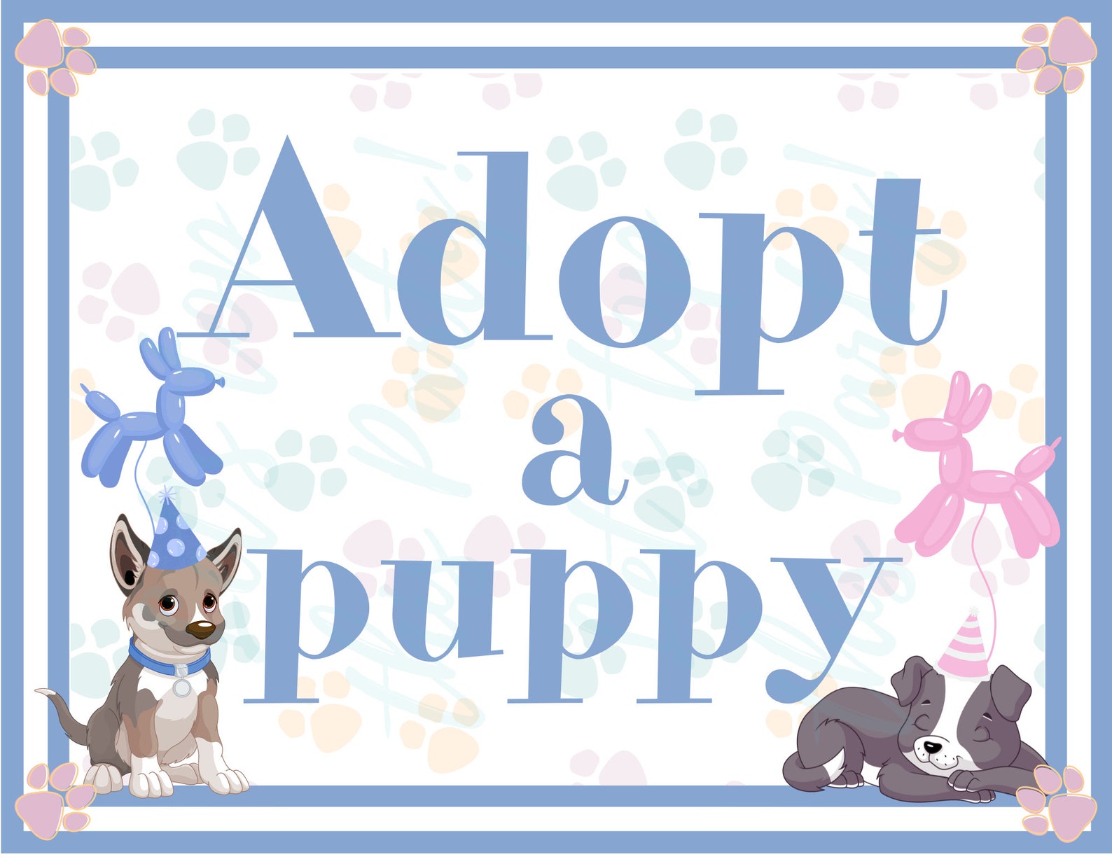 Adopt a Puppy Party Favor Puppy Adoption Certificate Puppy - Etsy