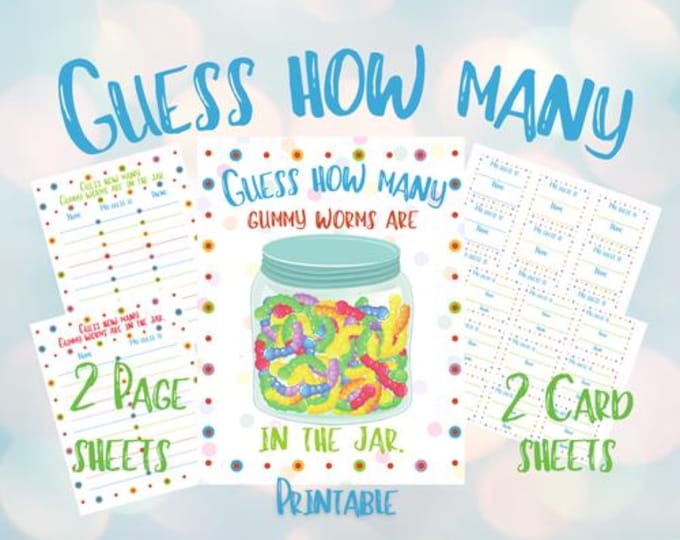 Guess How Many Candies Are in the Jar - Party Game Guessing Birthday ...