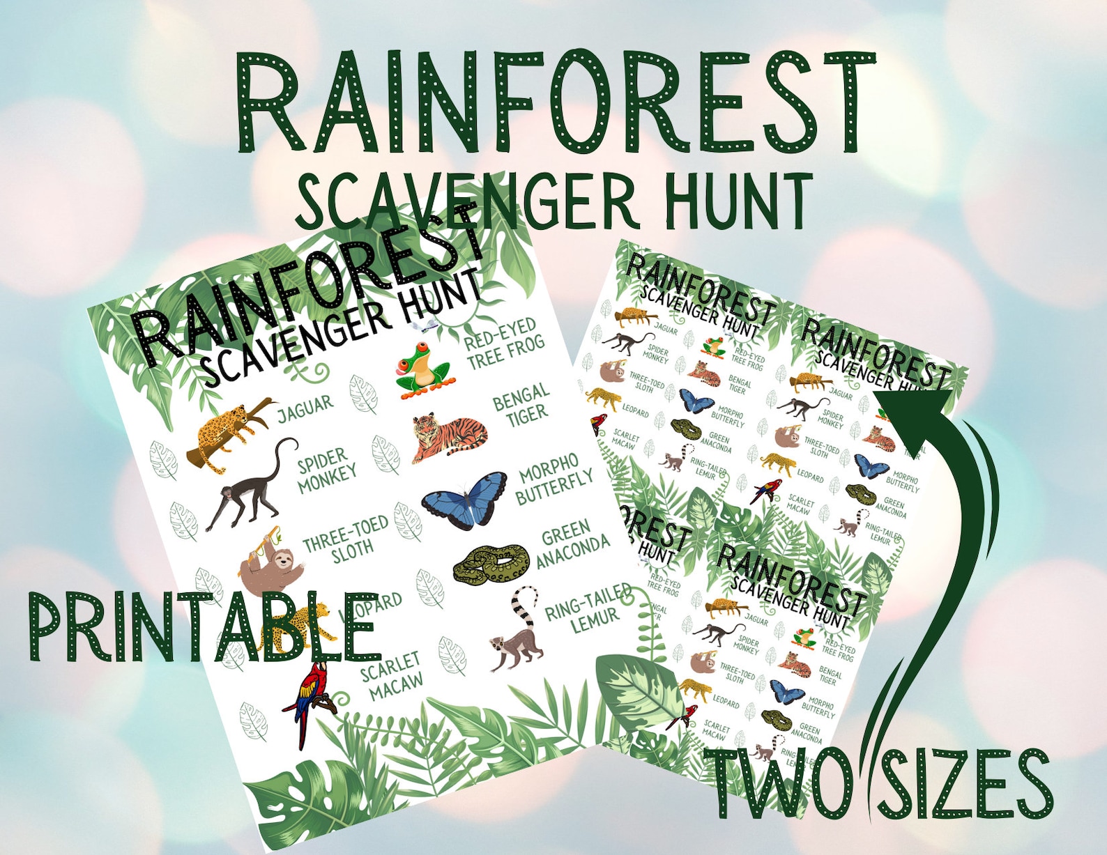 Rainforest Scavenger Hunt, Printable Scavenger Hunt, Rainforest ...
