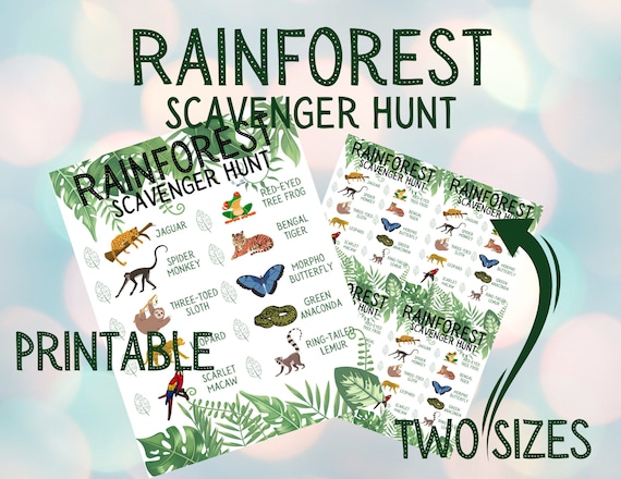 Rainforest Scavenger Hunt Printable Scavenger Hunt - Etsy Australia