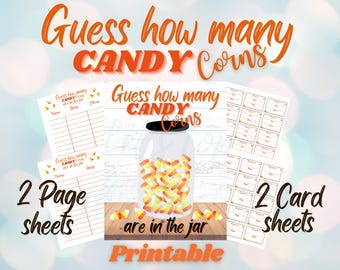 Candy Corn Guessing Game Printable, Halloween Guess How Many Game, How ...