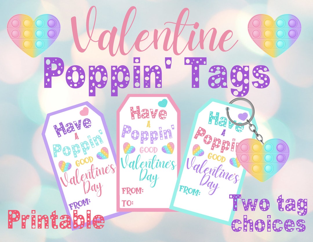Poppin Valentine's Tag, Valentine's Popit Gift Tags, Pop It Valentines ...