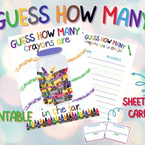 Guess How Many Crayons Are in the Jar, Guessing Game, School Guess How ...