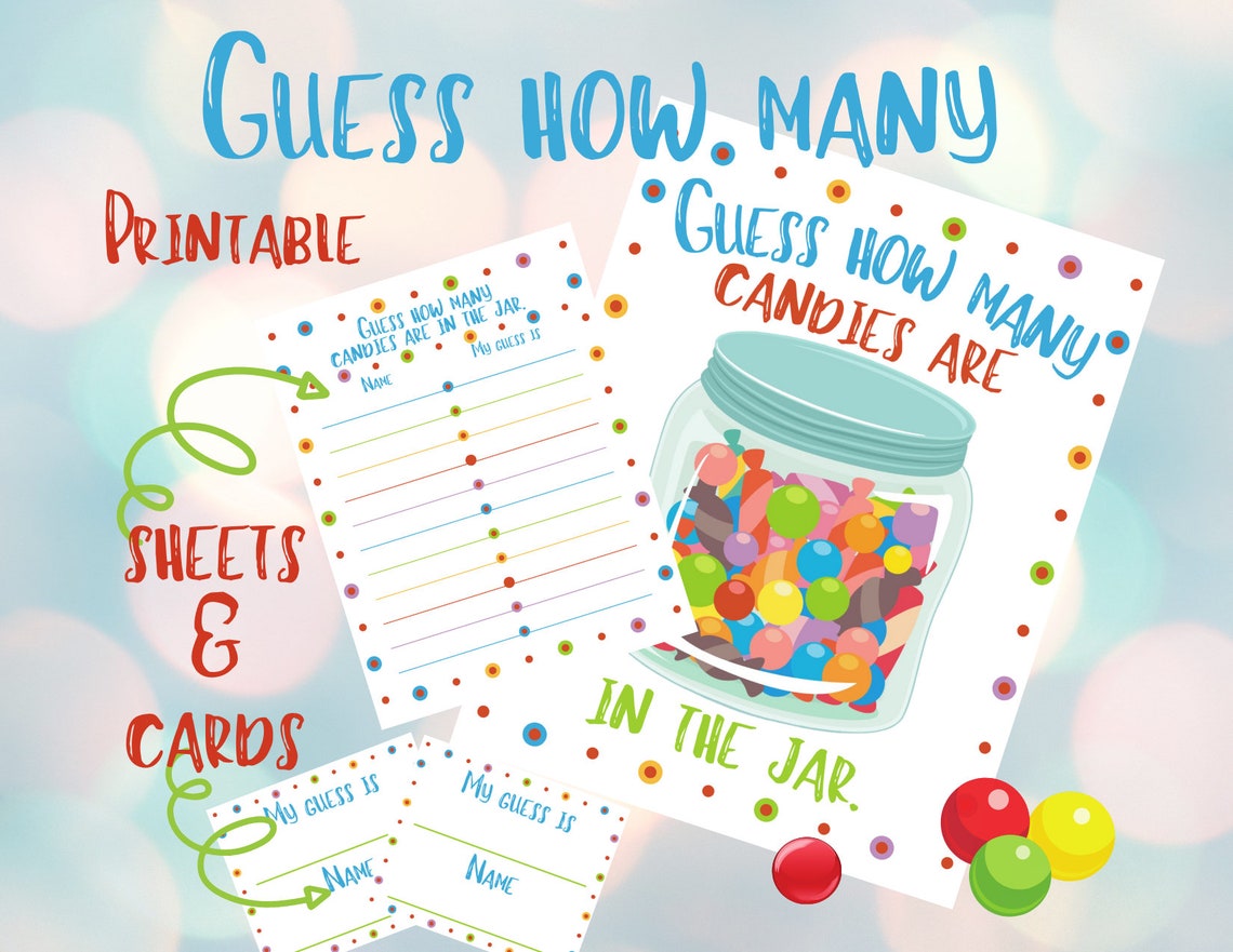 Guess How Many Candies Are in the Jar How Many Candies Are in | Etsy