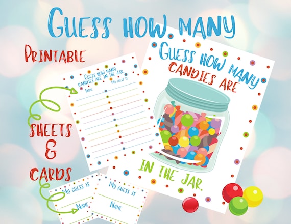 Guess How Many Candies Are in the Jar How Many Candies Are in | Etsy