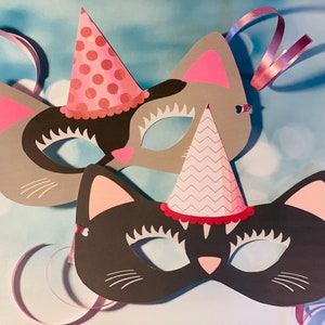 Kitten Party Mask, Printable Cat Eye Mask, Kitten Birthday Party Mask ...
