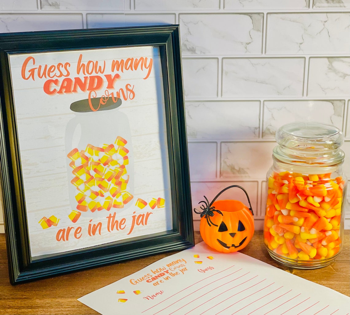 Guess How Many Candy Corns Are in the Jar Candy Corn Guessing - Etsy