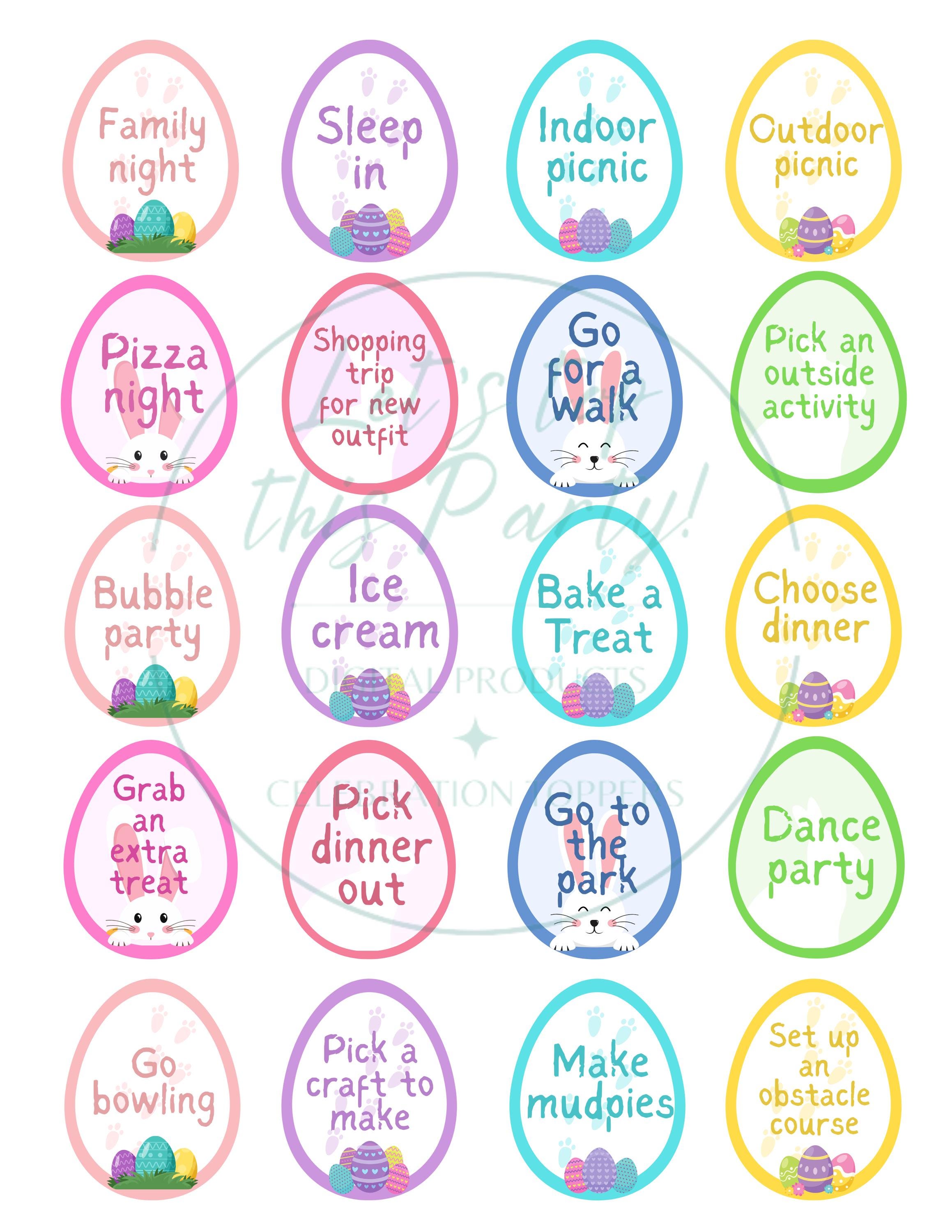 Easter Egg Hunt Tokens - Printable Coupons - Editable Prizes - Canva ...