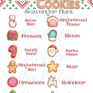 Christmas Cookie Scavenger Hunt, Cookie Activity, Christmas Scavenger ...